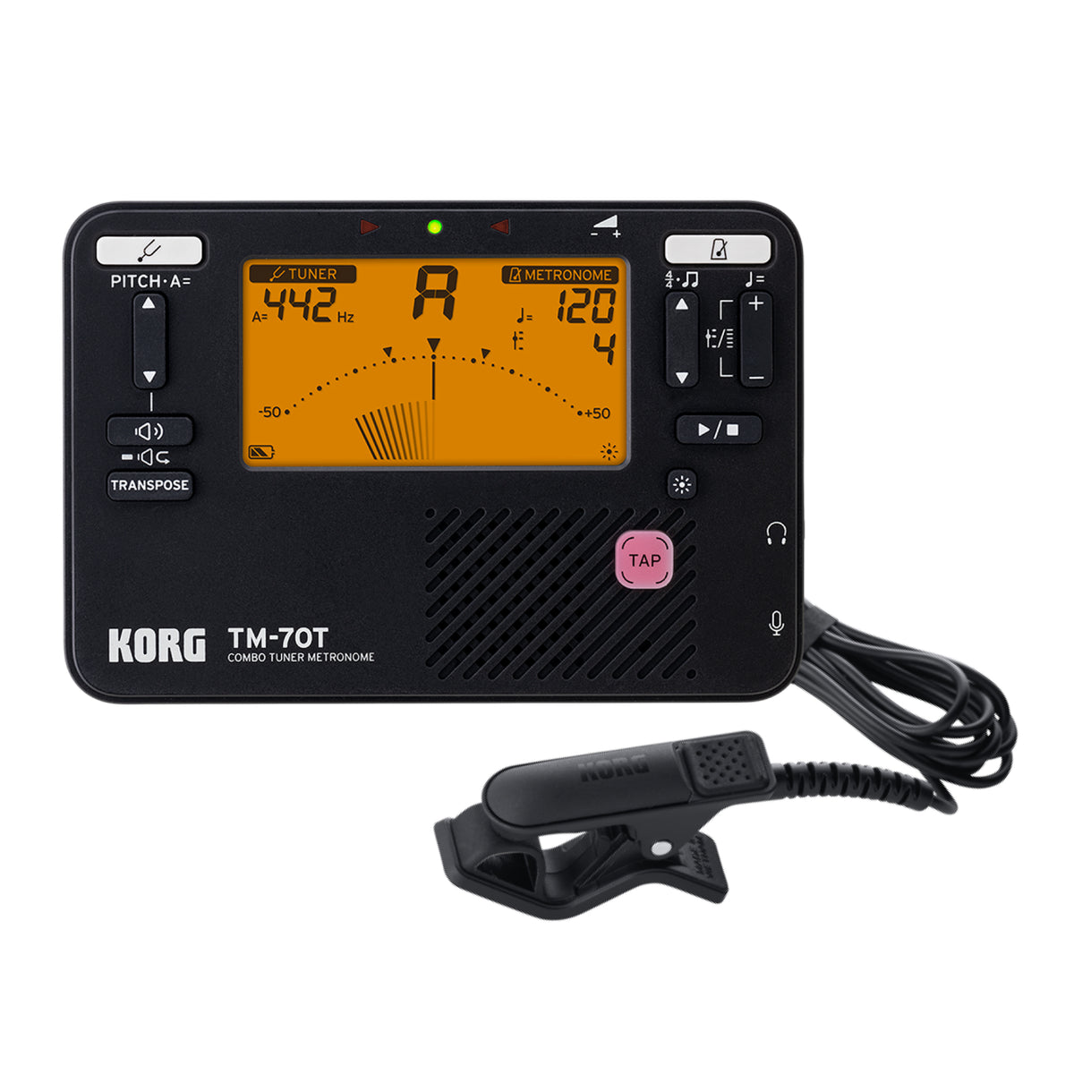 KORG TM-70T Combo Tuner Metronome with CM-400 Contact Microphone ...