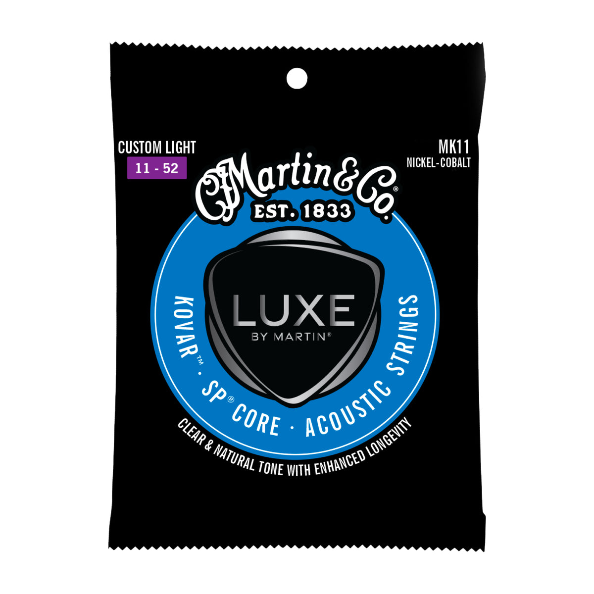 Martin MK11 Luxe Acoustic Guitar Strings - Kovar - .011-.052 Custom Li ...