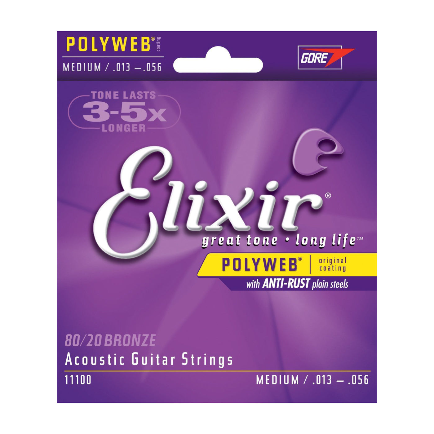 Elixir Acoustic Medium 80/20 Bronze with POLYWEB Coating — Tarpley Music