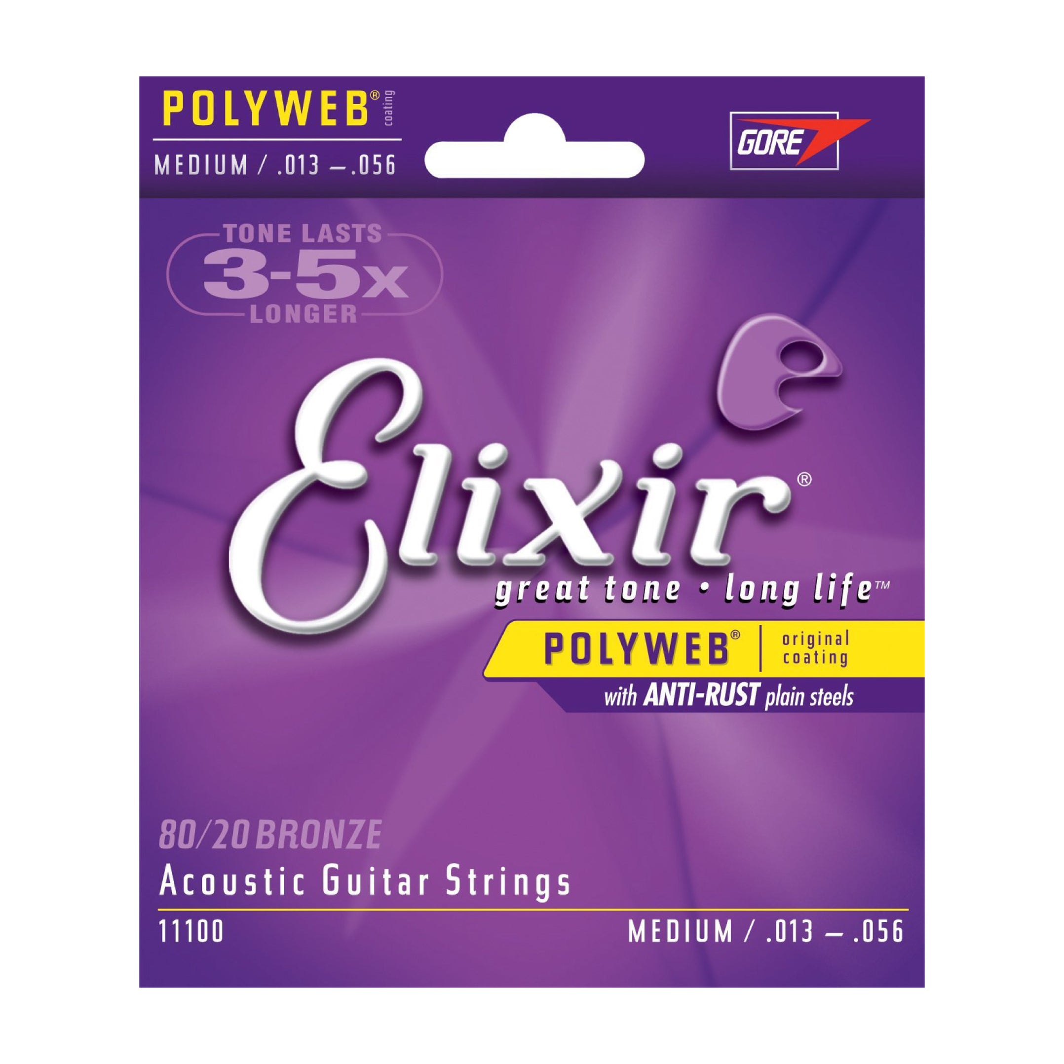Elixir Acoustic Medium 80/20 Bronze with POLYWEB Coating — Tarpley Music
